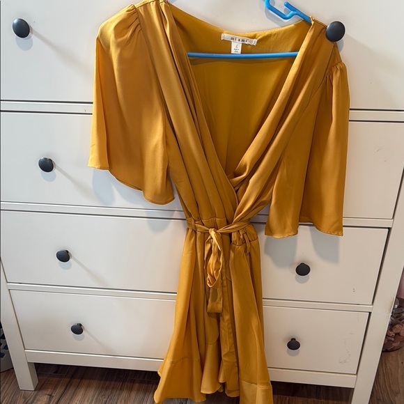 Dresses | Elegant Mustard Wrap Dress | Poshmark